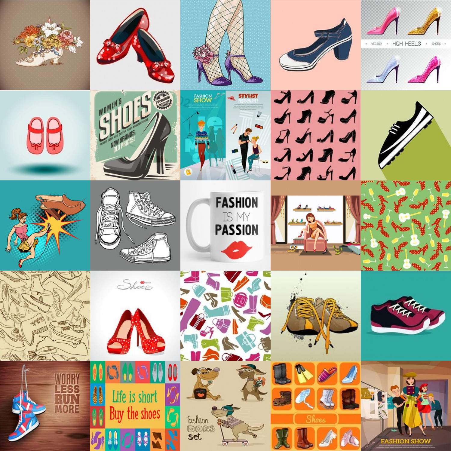 Solve Hairstyles, Fashions & Shoes-2 769 jigsaw puzzle online with 400 ...