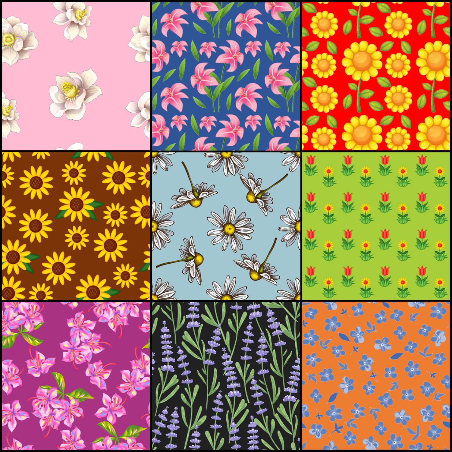 Solve Flower patterns 112 jigsaw puzzle online with 225 pieces