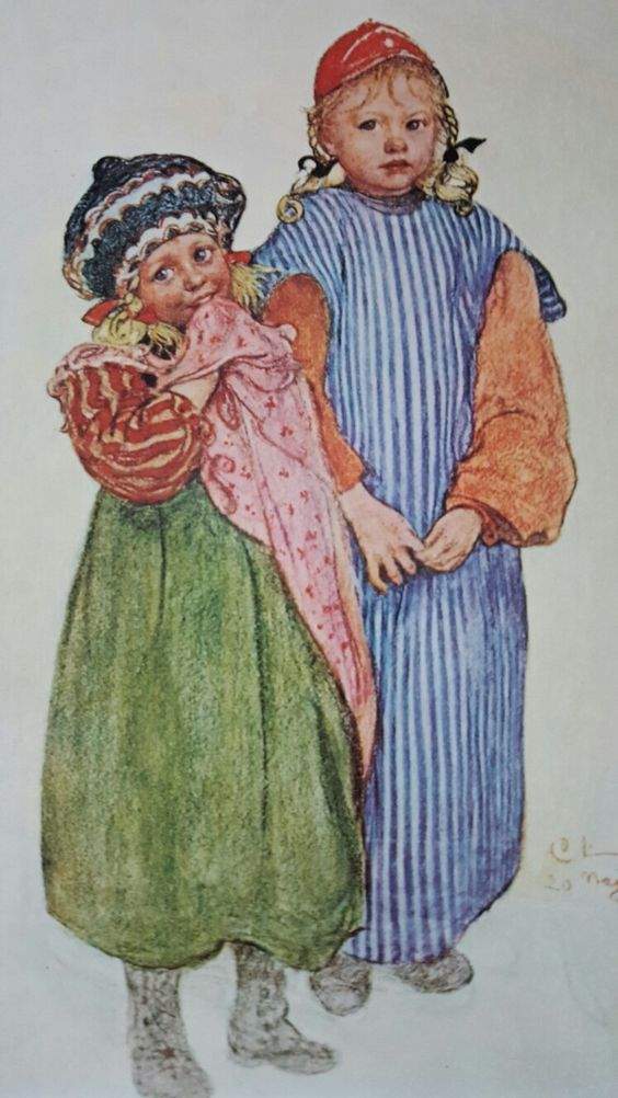 Jigsaw Puzzle | Carl Larson - Two little girls | 91 pieces | Jigidi