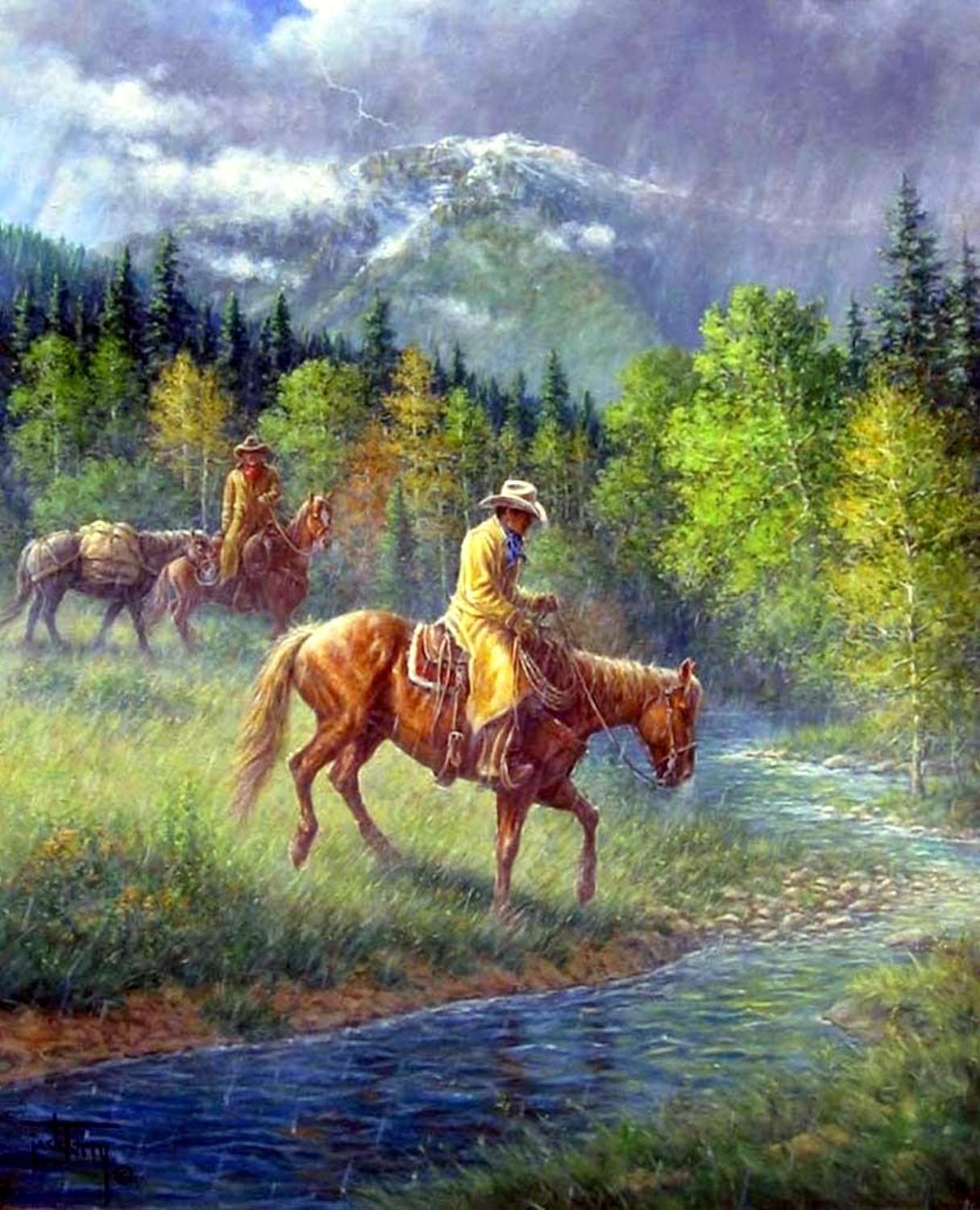 Solve Jack Terry western art 01 jigsaw puzzle online with 180 pieces