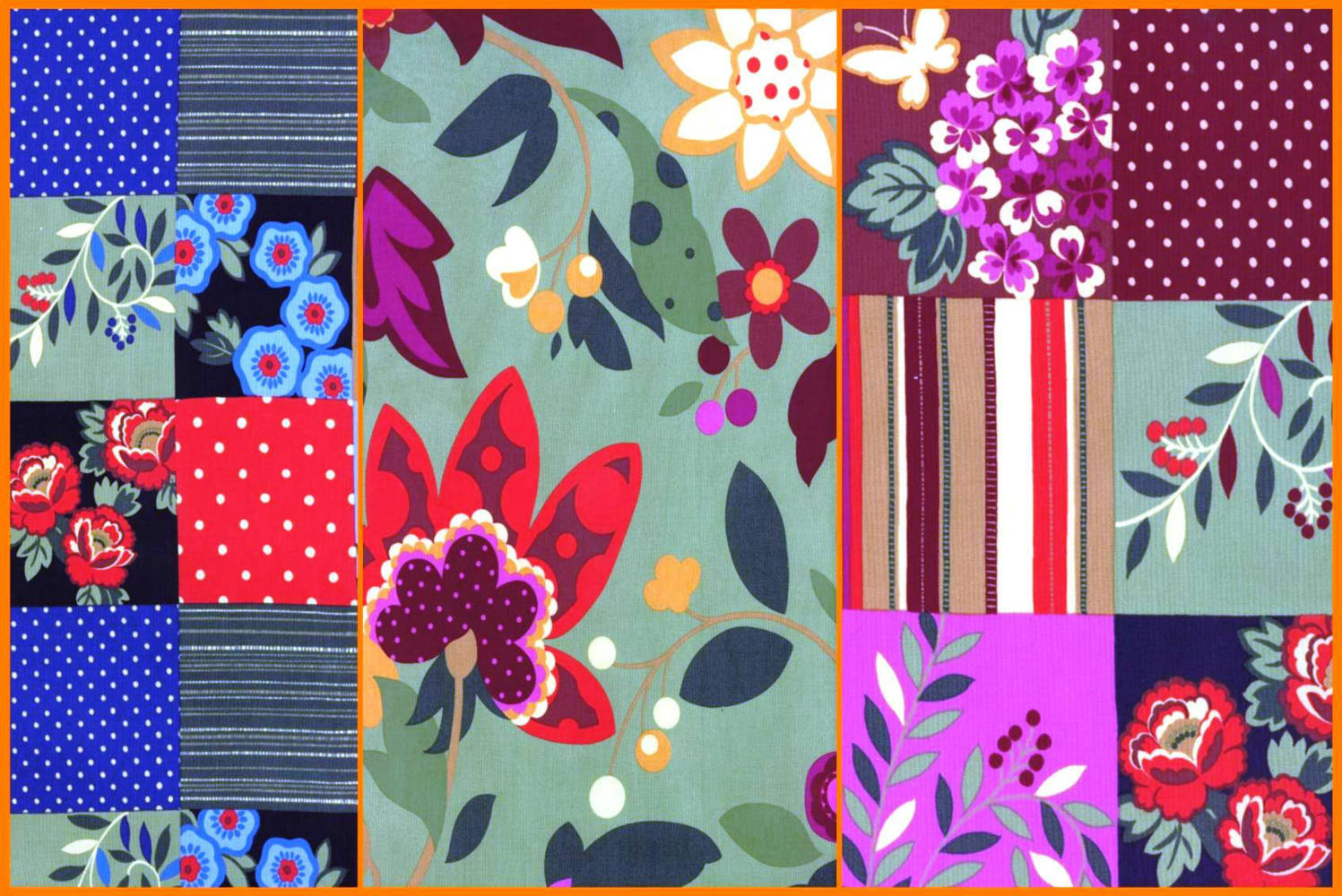 Solve Rooftop garden fabric design by Moda - large jigsaw puzzle online ...