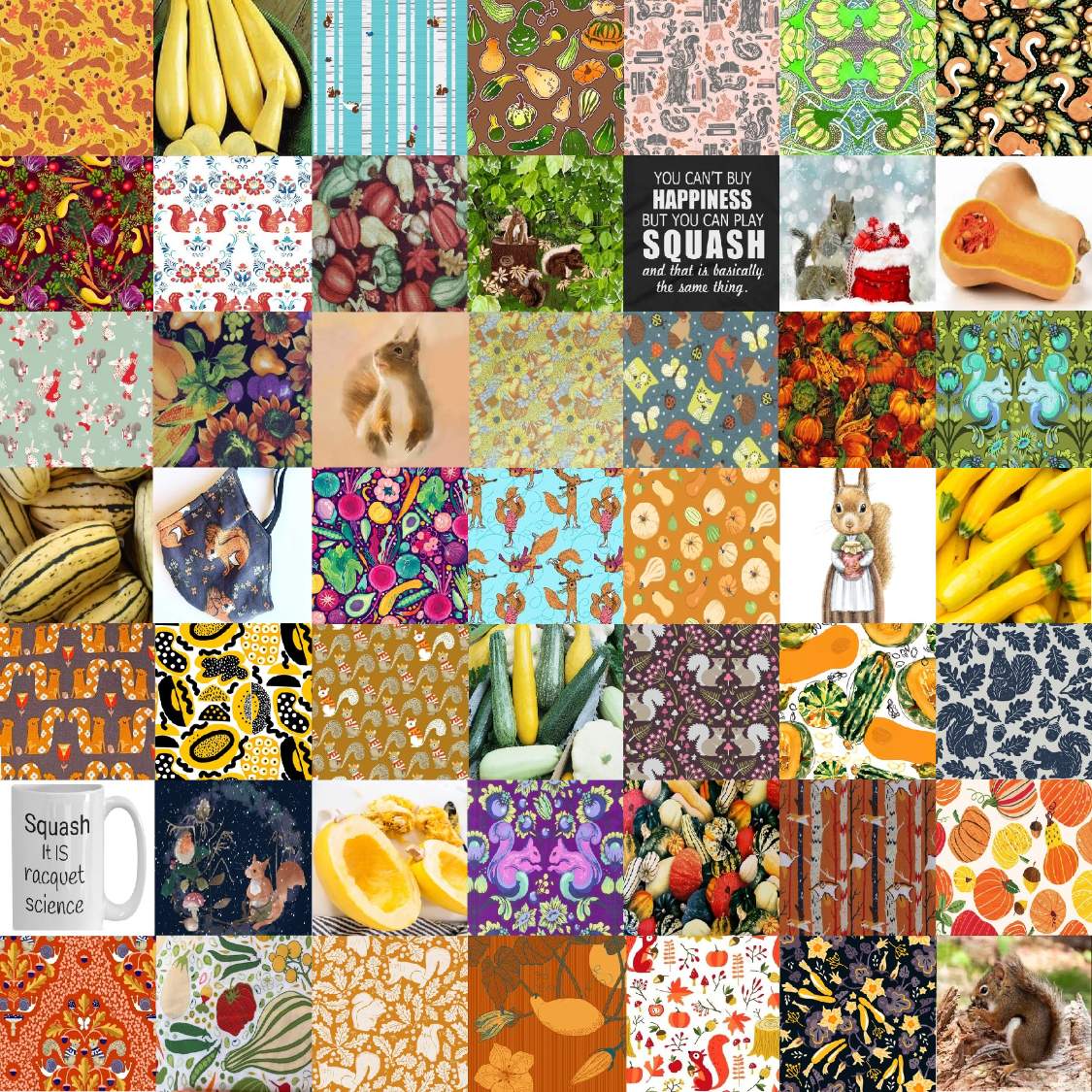 Solve Squirrels and Squash jigsaw puzzle online with 49 pieces