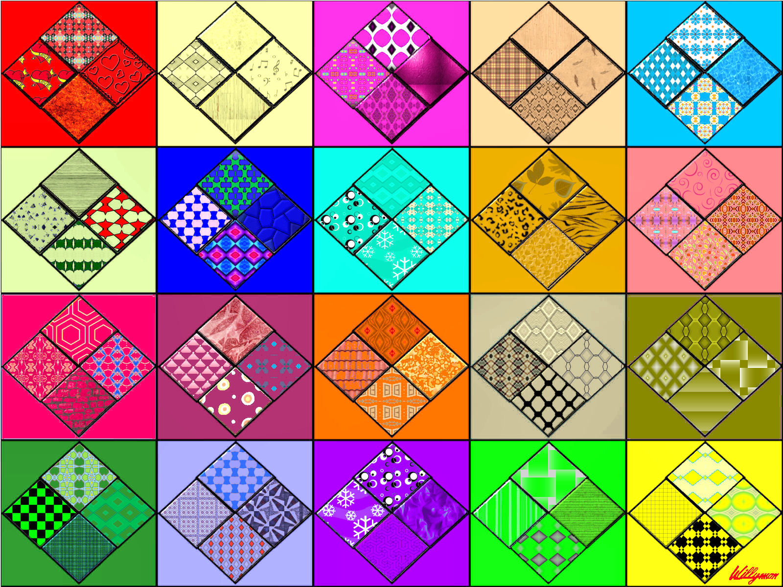 Solve rectangles and diamonds jigsaw puzzle online with 252 pieces
