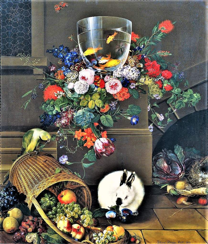 Solve Still-life with goldfish in a glass jigsaw puzzle online with 99 ...