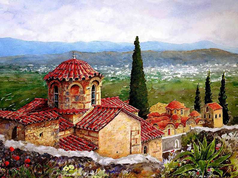 Solve mystras - by Pantelis Zografos jigsaw puzzle online with 80 pieces