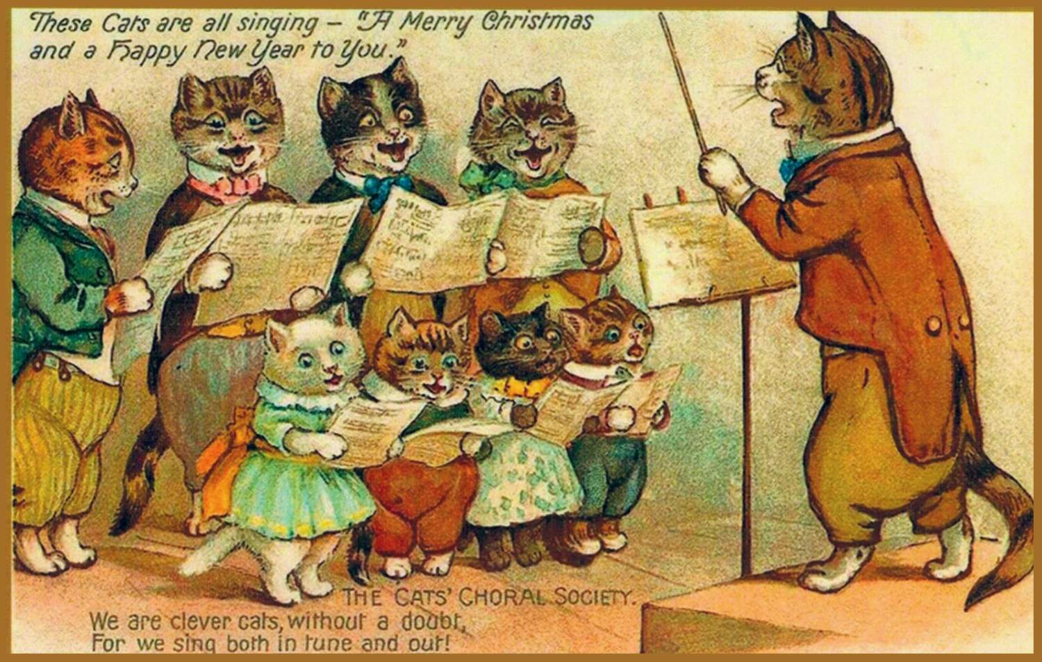 Solve Cats' Choral Society, postcard, ca 1915 jigsaw puzzle online with ...