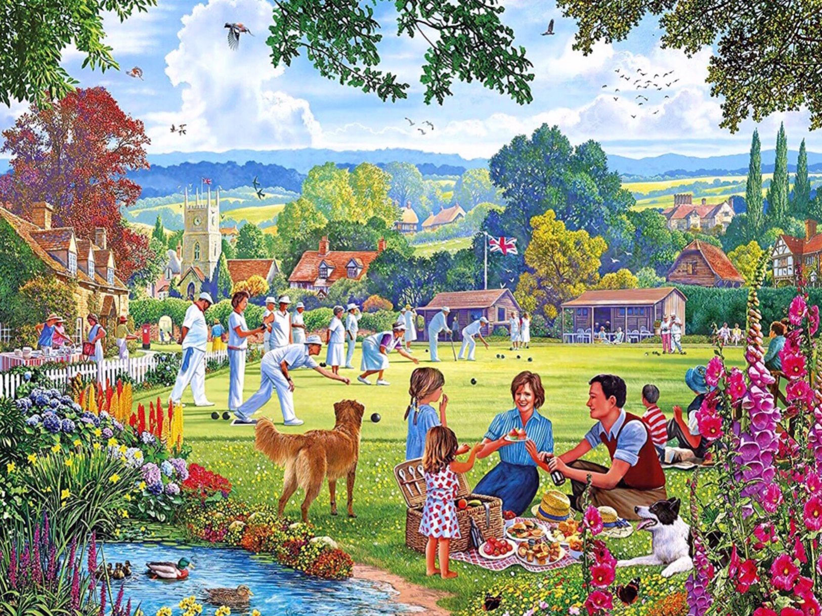 Solve Bowling By The Brook jigsaw puzzle online with 130 pieces