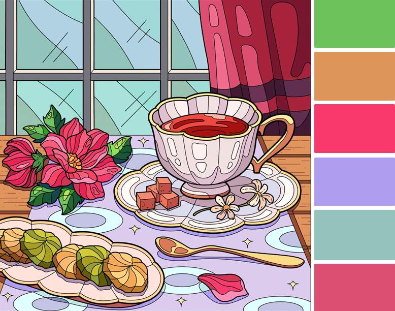 Solve Color Palette 4 jigsaw puzzle online with 120 pieces