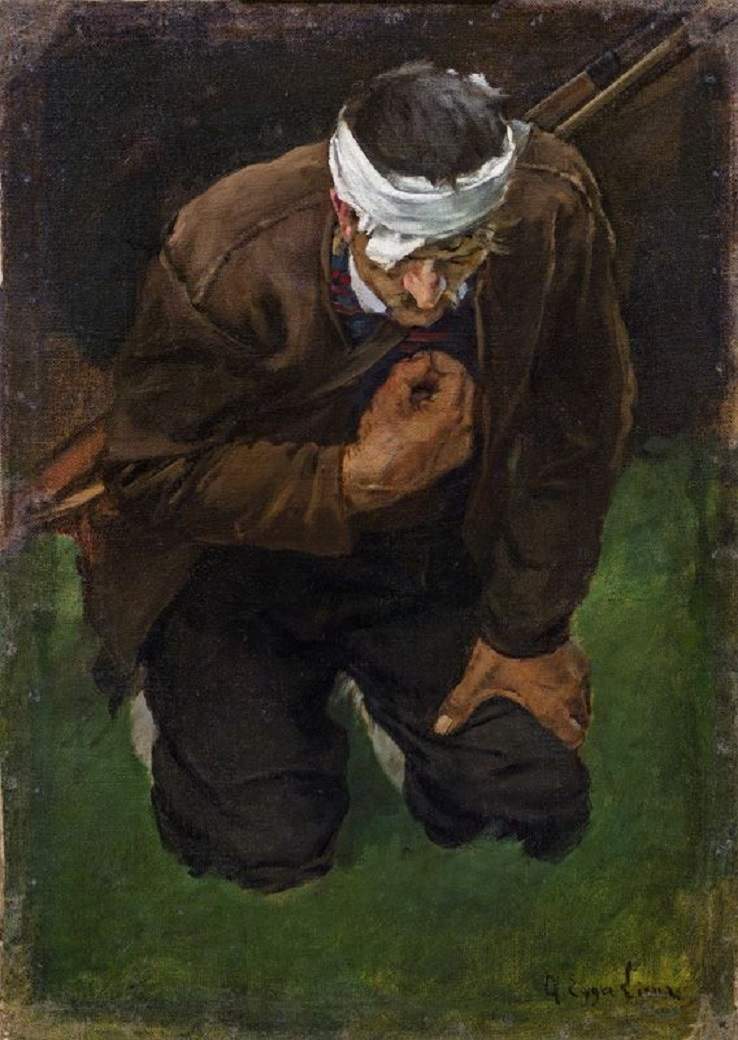 Solve Albin Egger-Lienz (Austrian, 1868-1926), Kneeling Farmer, study ...