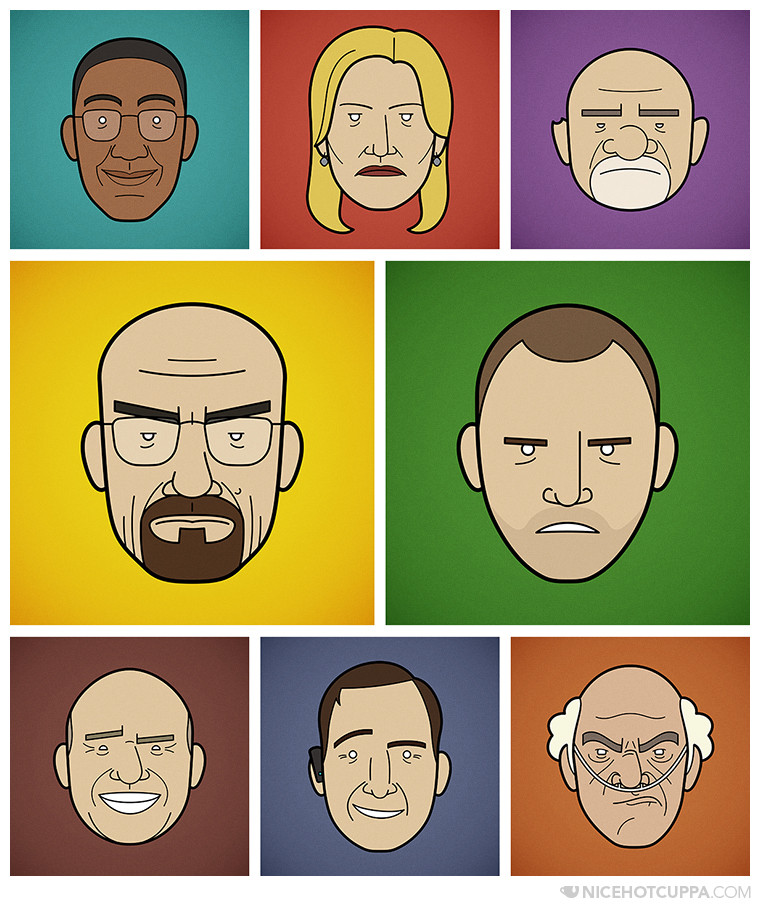 Solve Faces of Breaking Bad jigsaw puzzle online with 195 pieces