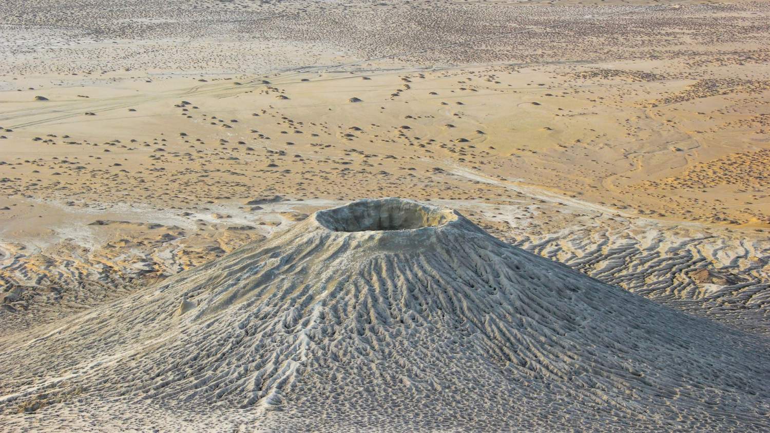 Solve Bird's-eye view of the Chandragup, an active mud volcano in ...