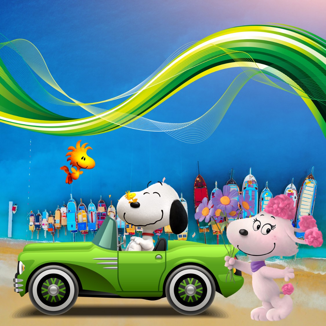 Solve Snoopy and Fifi jigsaw puzzle online with 36 pieces