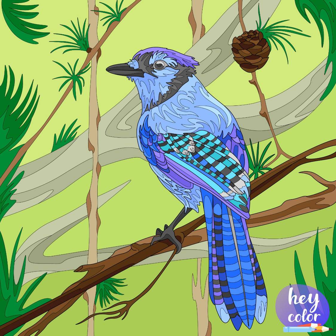 Solve PUZZLE - Blue Jay jigsaw puzzle online with 81 pieces