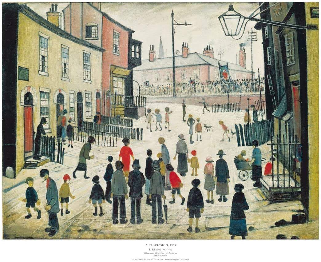Solve LS Lowry A Procession jigsaw puzzle online with 238 pieces