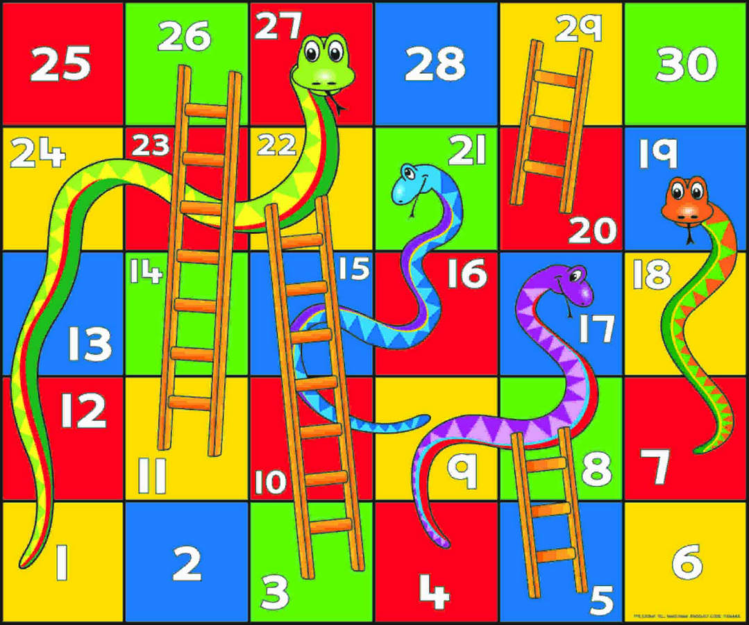 Solve snakes and ladders jigsaw puzzle online with 80 pieces