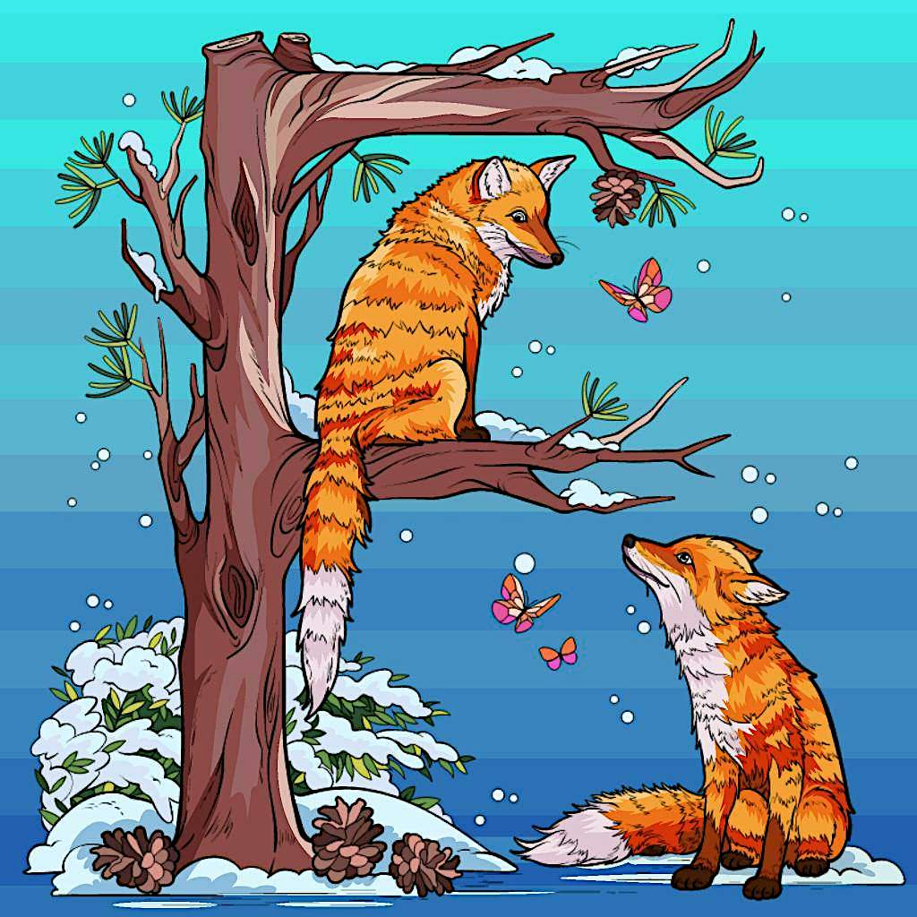 Solve Animal Alphabet F jigsaw puzzle online with 64 pieces