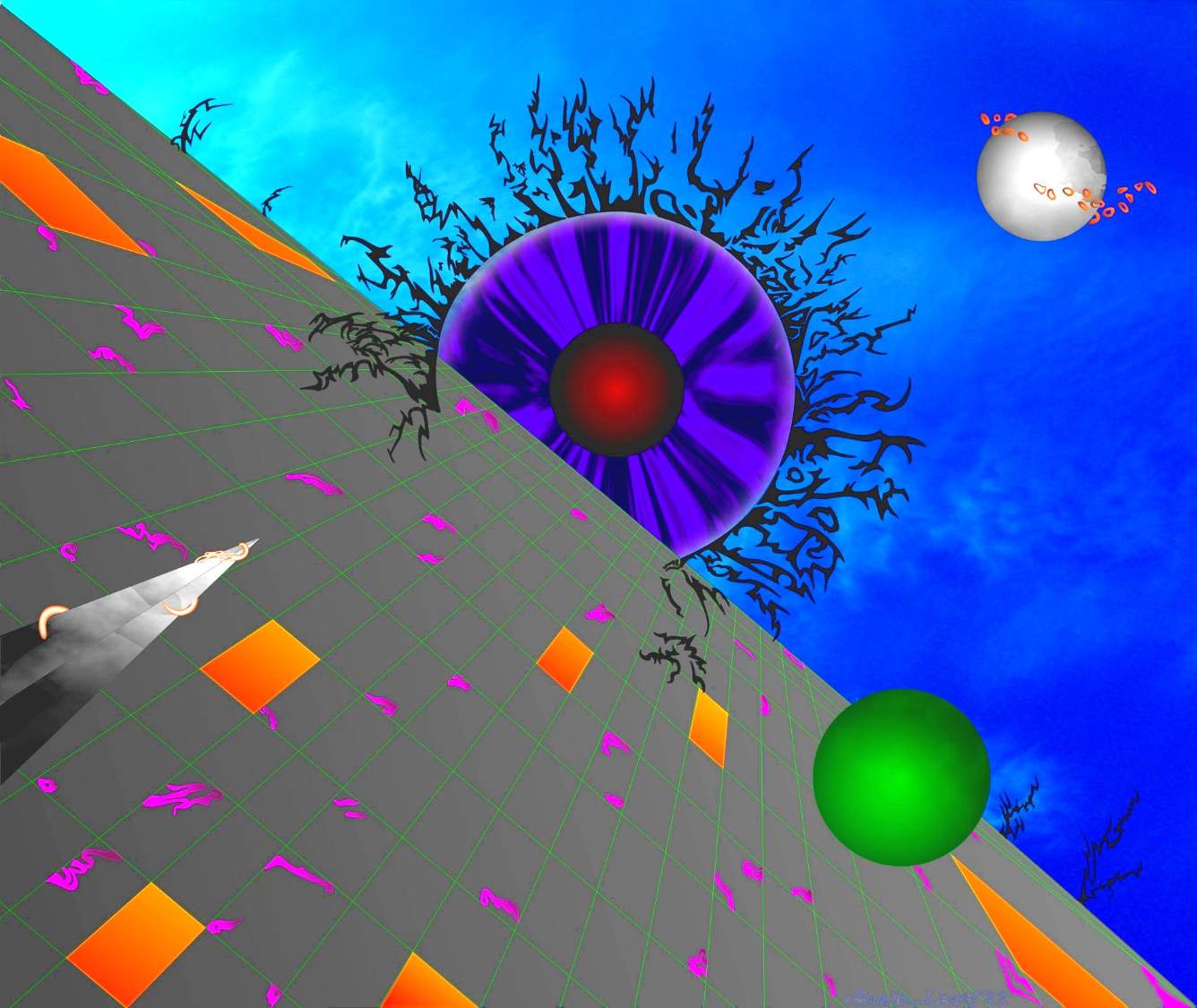 Solve Eyeball Rising small jigsaw puzzle online with 72 pieces