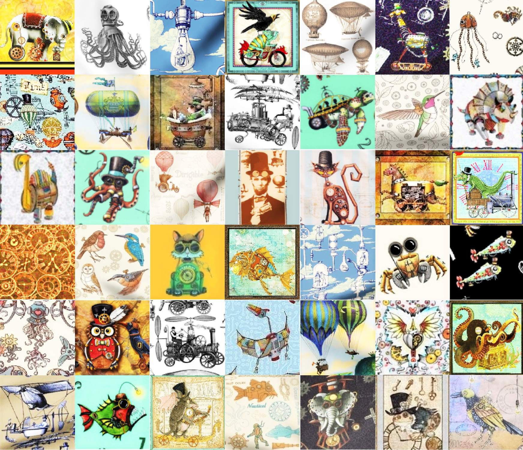 Solve PATCHWORK STEAMPUNK 6 jigsaw puzzle online with 255 pieces