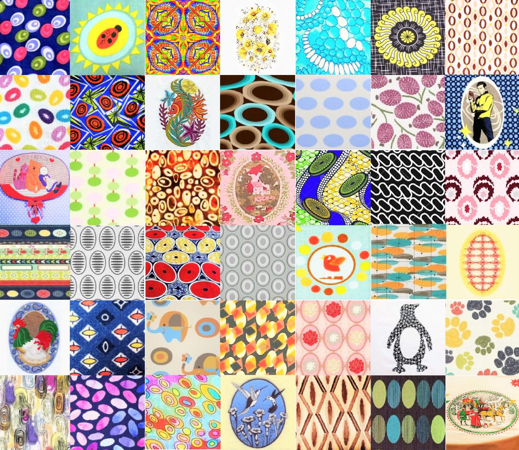 Solve PATCHWORK OVALS 48 jigsaw puzzle online with 378 pieces