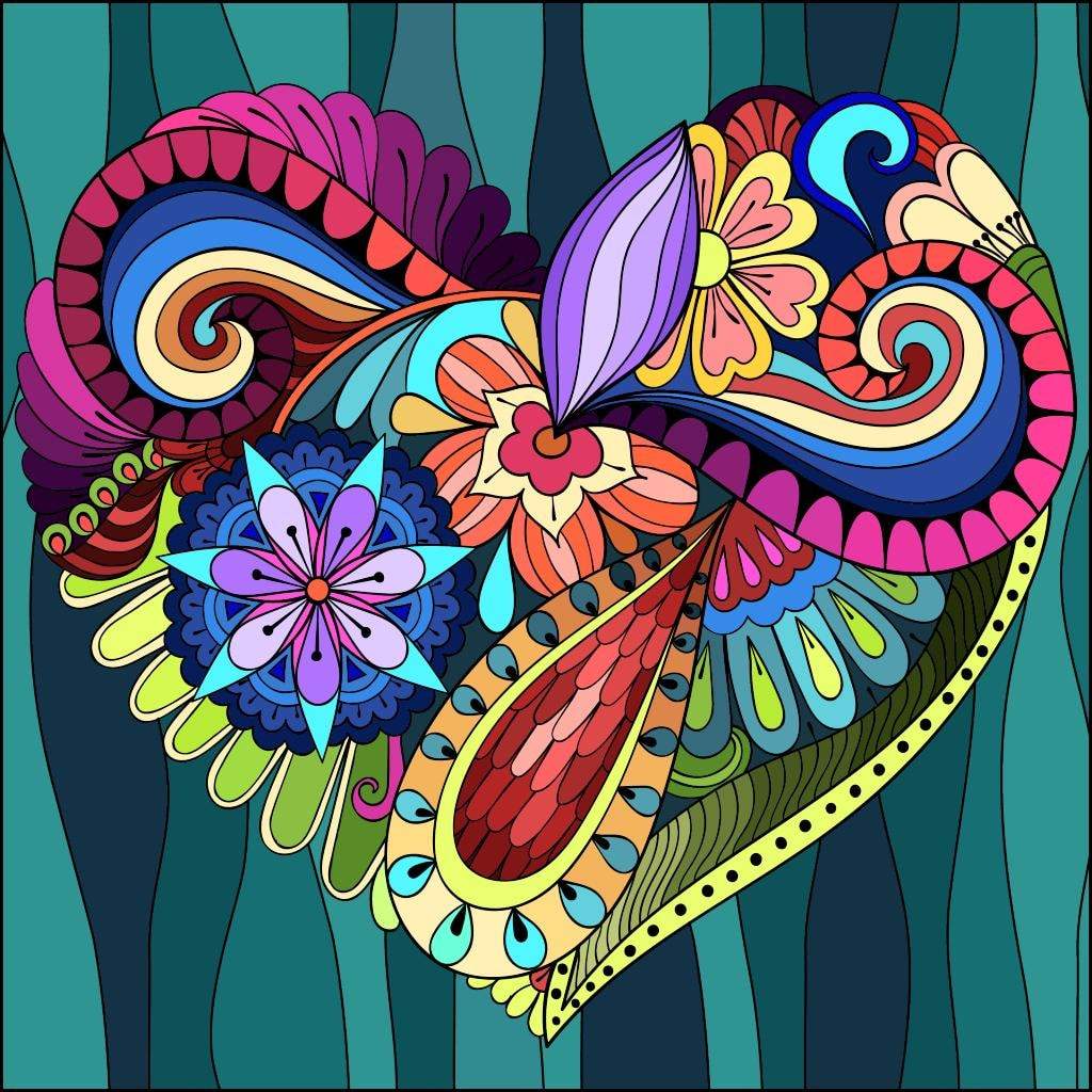 Solve Colorful Heart jigsaw puzzle online with 64 pieces