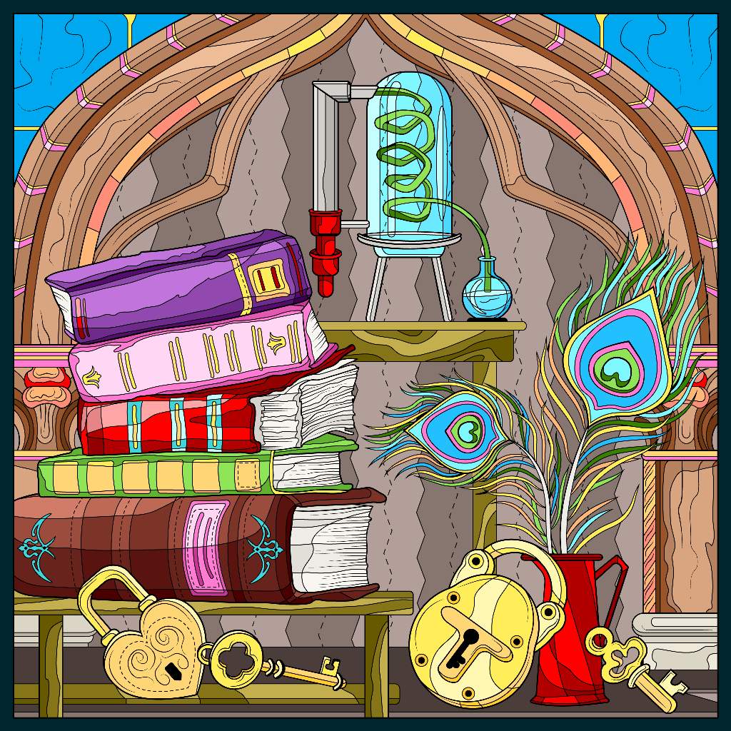 Solve Books, Feathers, Locks and Keys, Experiment? jigsaw puzzle online ...