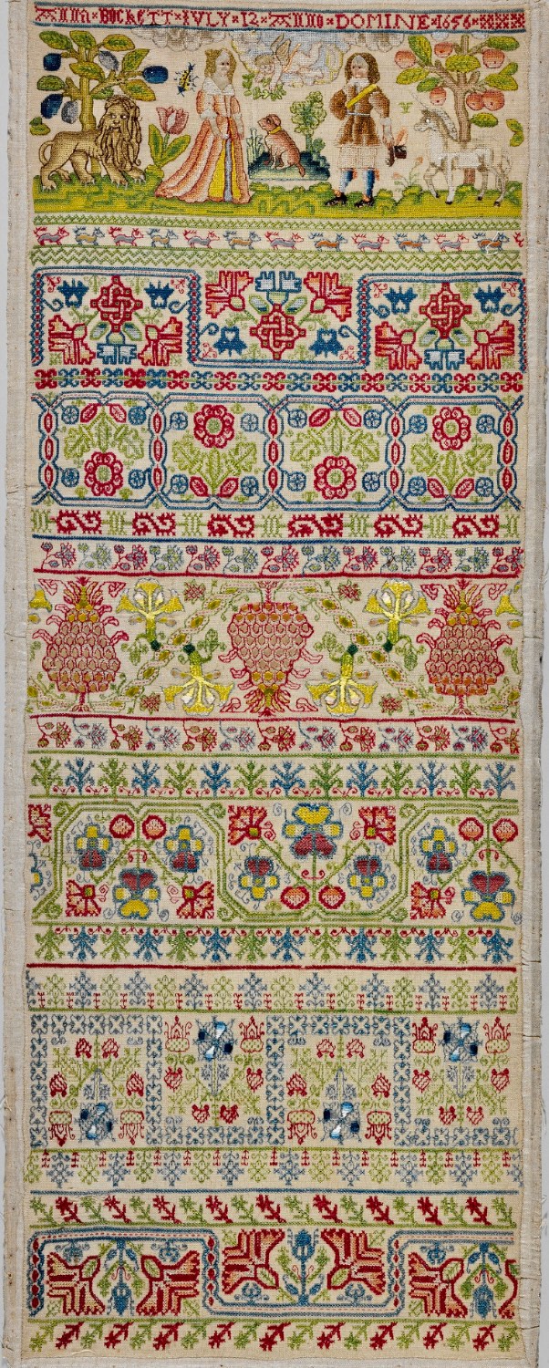 Solve 17th Century Embroidered Band Sampler, British jigsaw puzzle ...