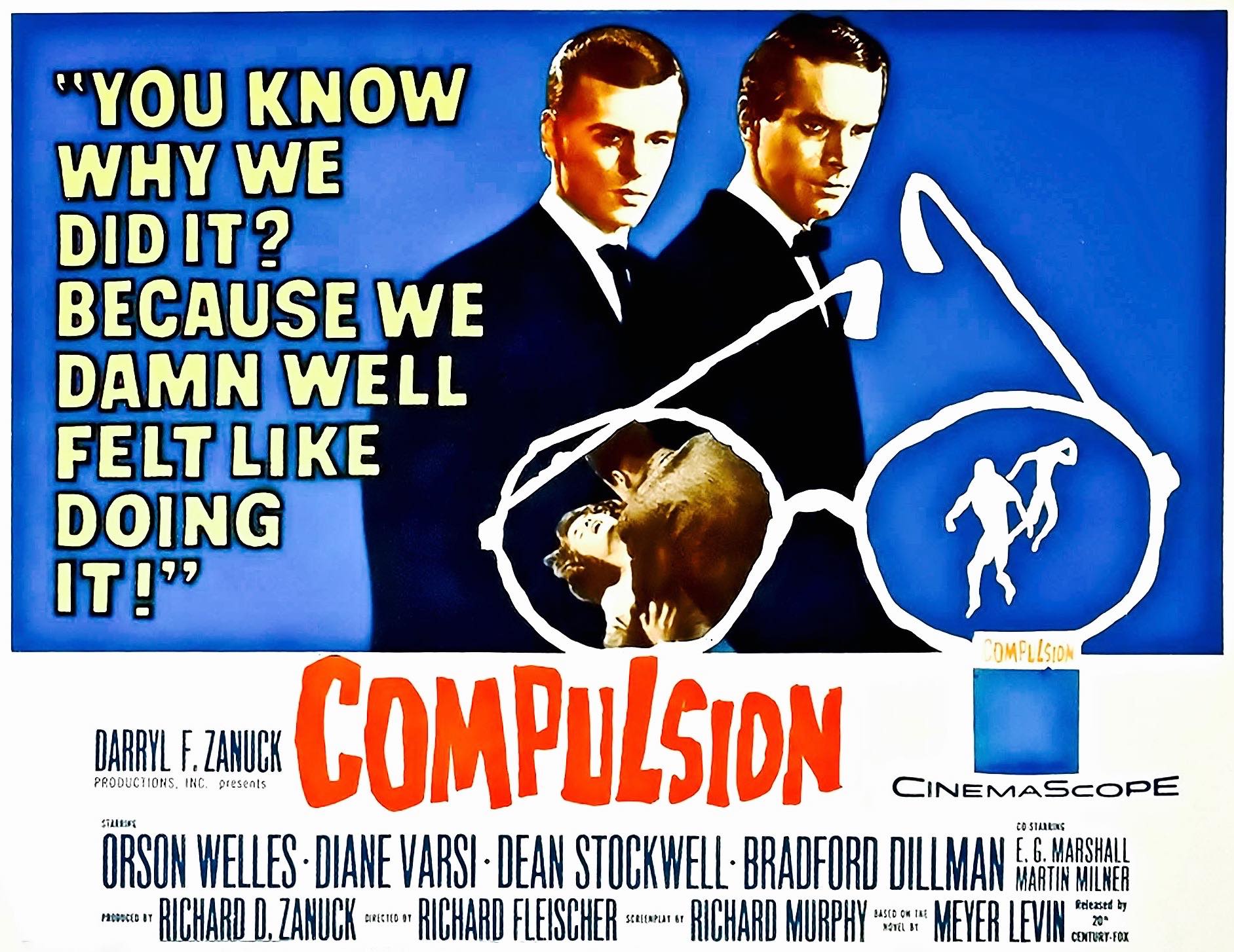 Solve COMPULSION - 1959 MOVIE POSTER - DEAN STOCKWELL, BRADFORD DILLMAN ...