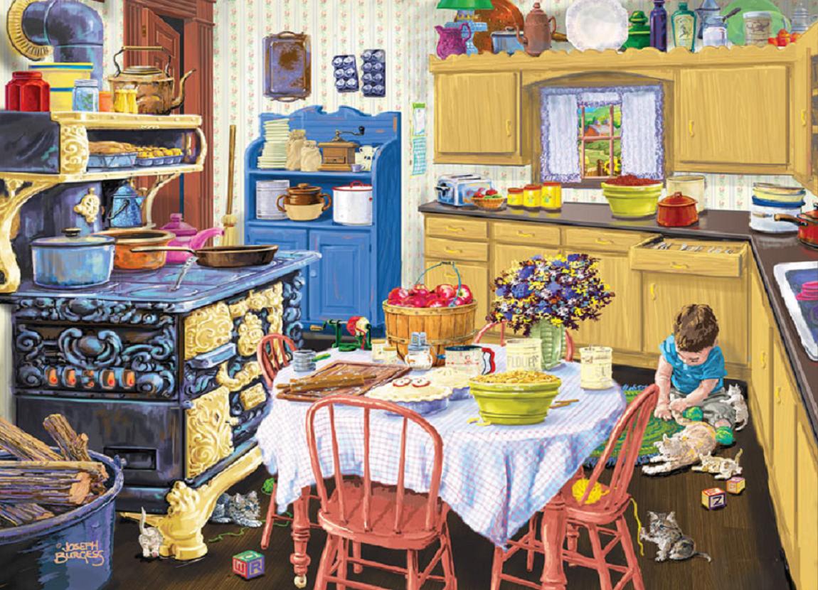 Solve Grandma's Cozy Kitchen jigsaw puzzle online with 192 pieces