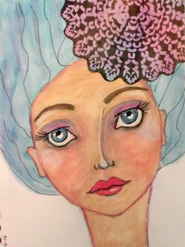 Solve Whimsical Face - Art by Jeannette Carlstrom jigsaw puzzle online ...