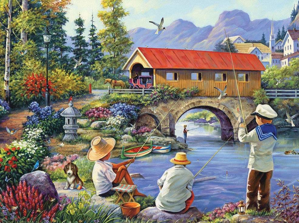 Solve Fishing jigsaw puzzle online with 130 pieces