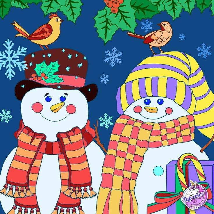 Solve MR & MRS SNOW jigsaw puzzle online with 49 pieces