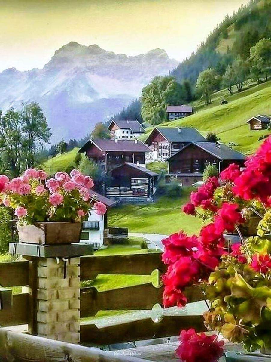 Solve Alpine Summer Scenery jigsaw puzzle online with 80 pieces