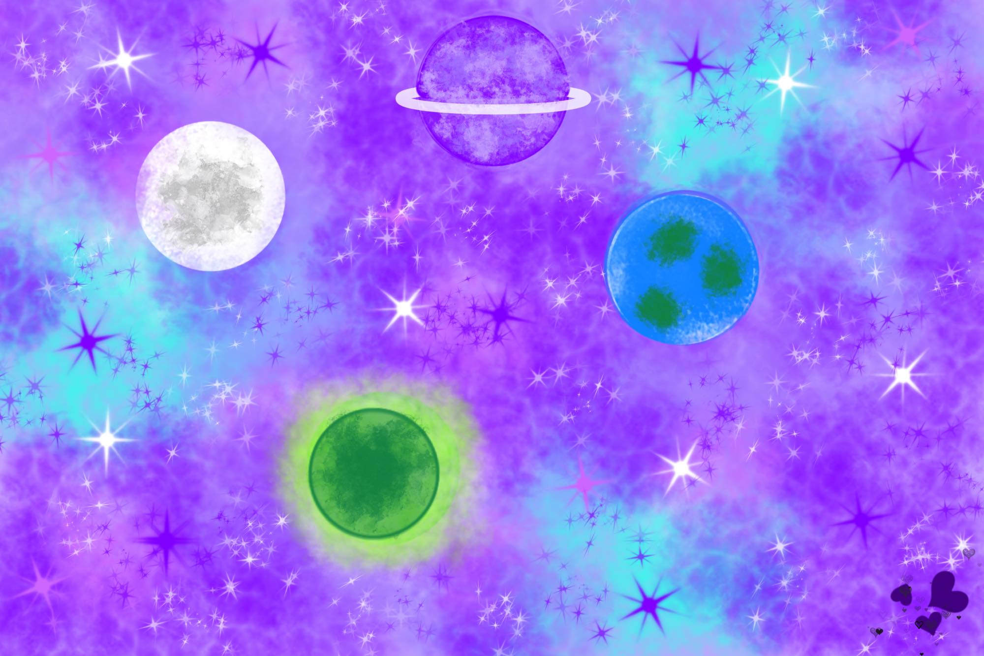 Solve Medium Planets 💜 jigsaw puzzle online with 294 pieces