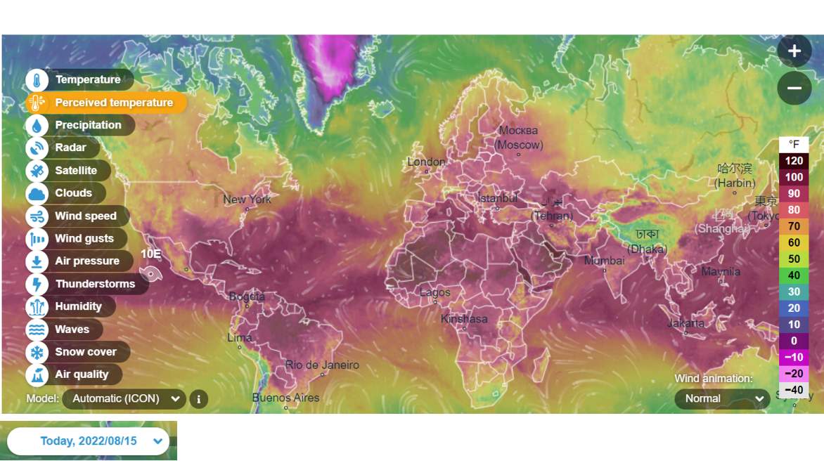 Jigsaw Puzzle | Weather Map of World Wide Perceived Temperatures Today ...