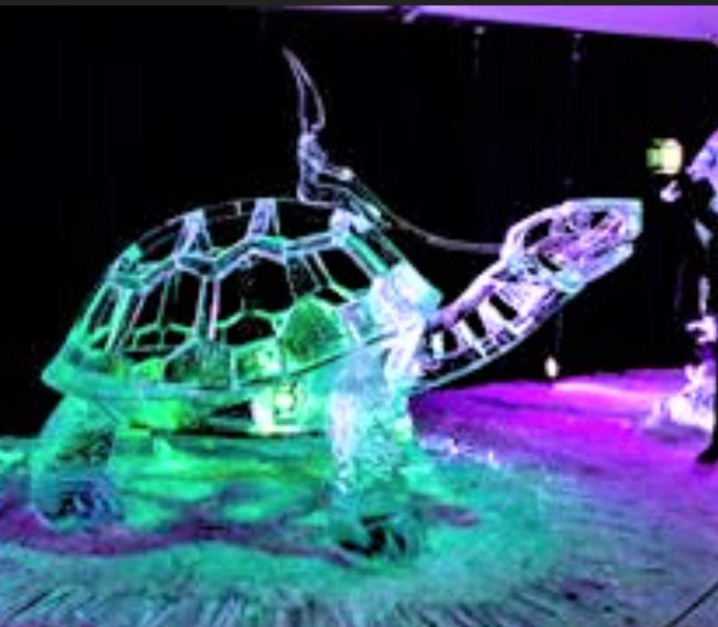 Solve Turtle Ice Sculpture jigsaw puzzle online with 90 pieces
