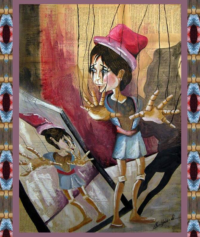 Solve Puppet Painting jigsaw puzzle online with 42 pieces