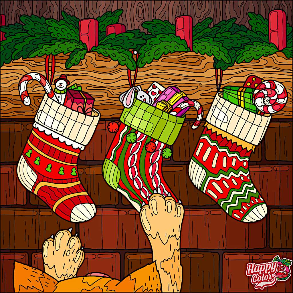 Solve 2 Happy Christmas jigsaw puzzle online with 64 pieces