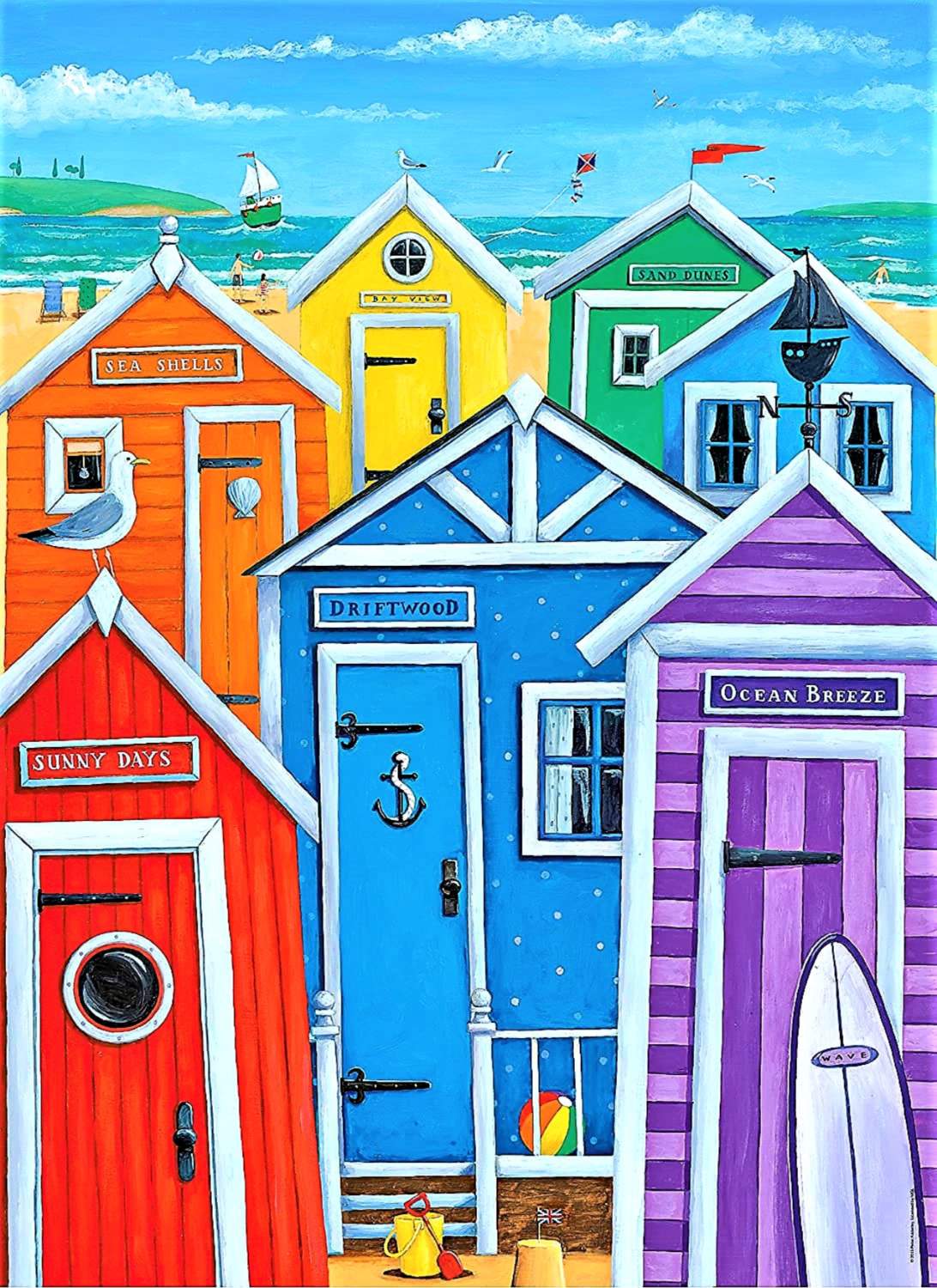 Solve Colorful Beach Huts jigsaw puzzle online with 352 pieces