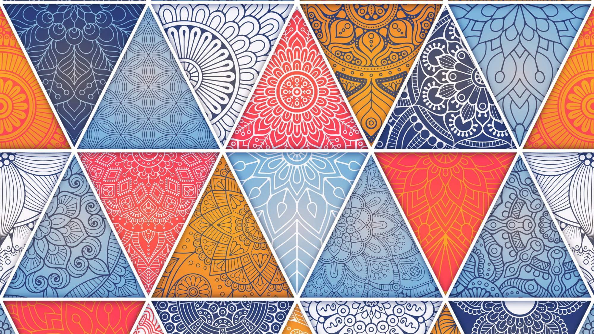 Solve triangle, pattern jigsaw puzzle online with 299 pieces