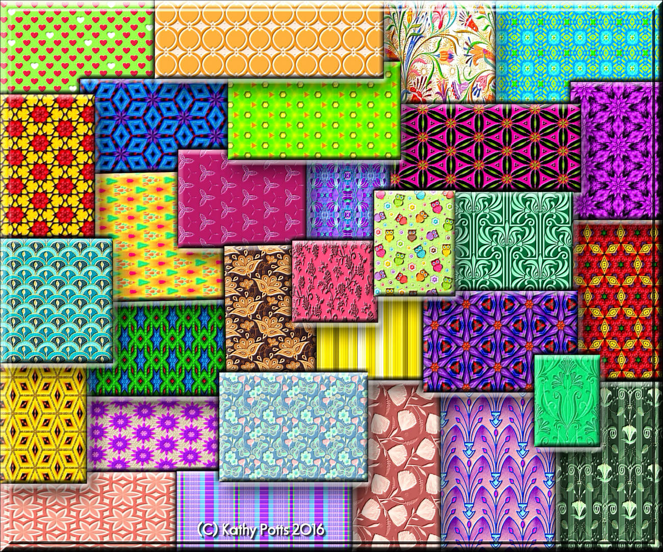 Solve Mosaic Puzzle By Kathy Potts jigsaw puzzle online with 143 pieces