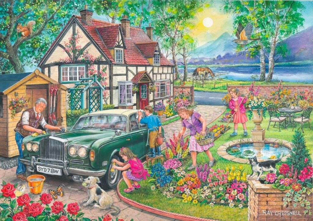 Solve Day for washing the car! jigsaw puzzle online with 130 pieces