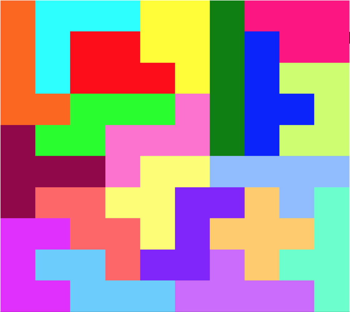 Solve Pentominoes jigsaw puzzle online with 110 pieces