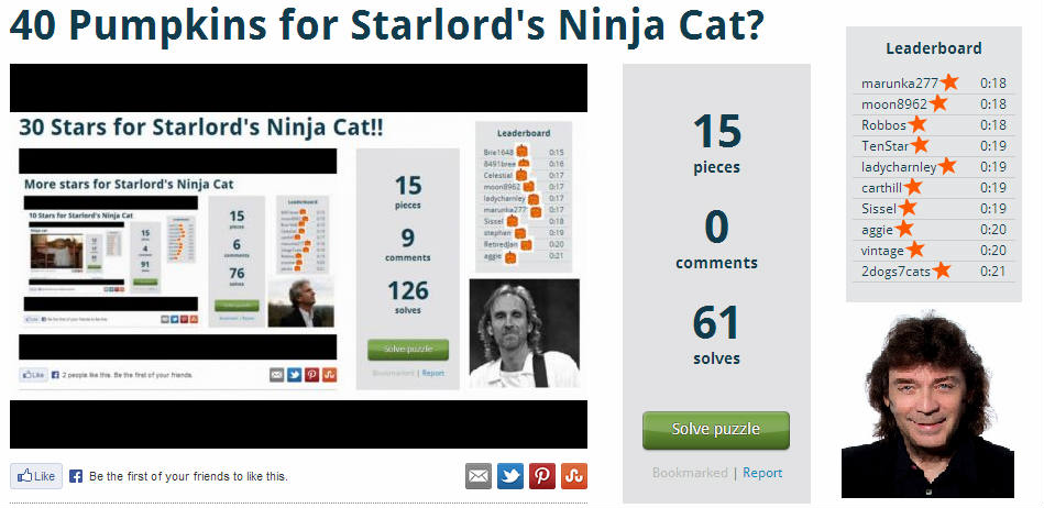 Solve 50 stars for Starlord's Ninja Cat!! jigsaw puzzle online with 18 ...