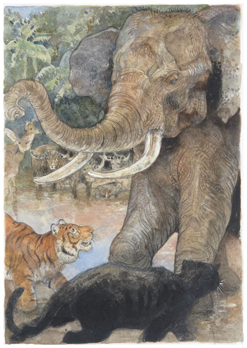 Jigsaw Puzzle | The Tiger Shere Kahn and the Elephant Hathi (from The ...