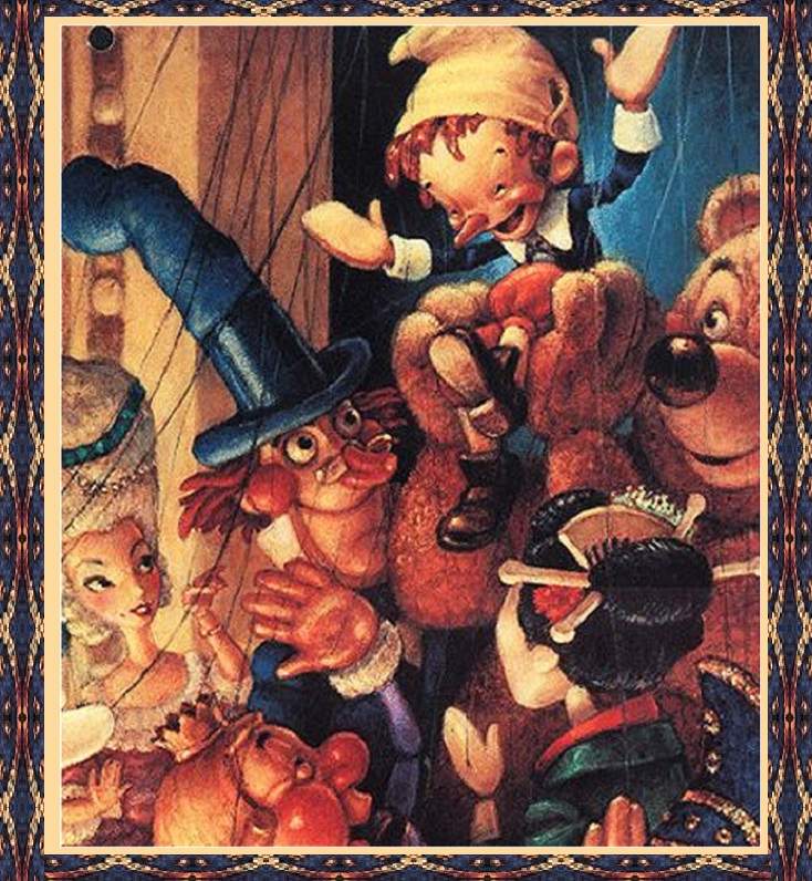 Solve The Puppet Show jigsaw puzzle online with 49 pieces