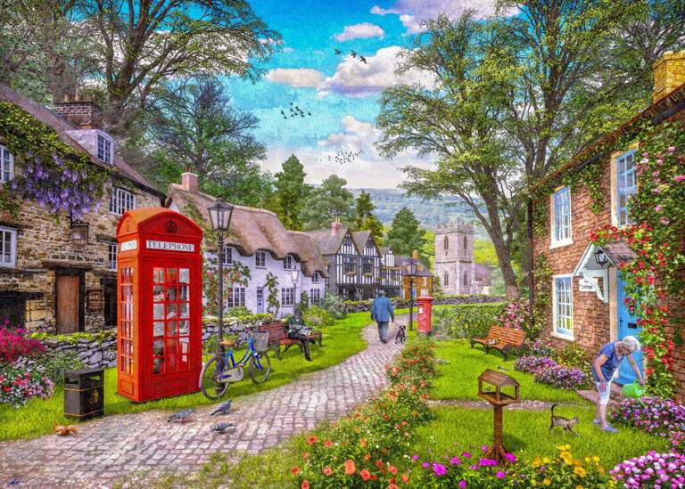 Solve Village Pathway jigsaw puzzle online with 88 pieces