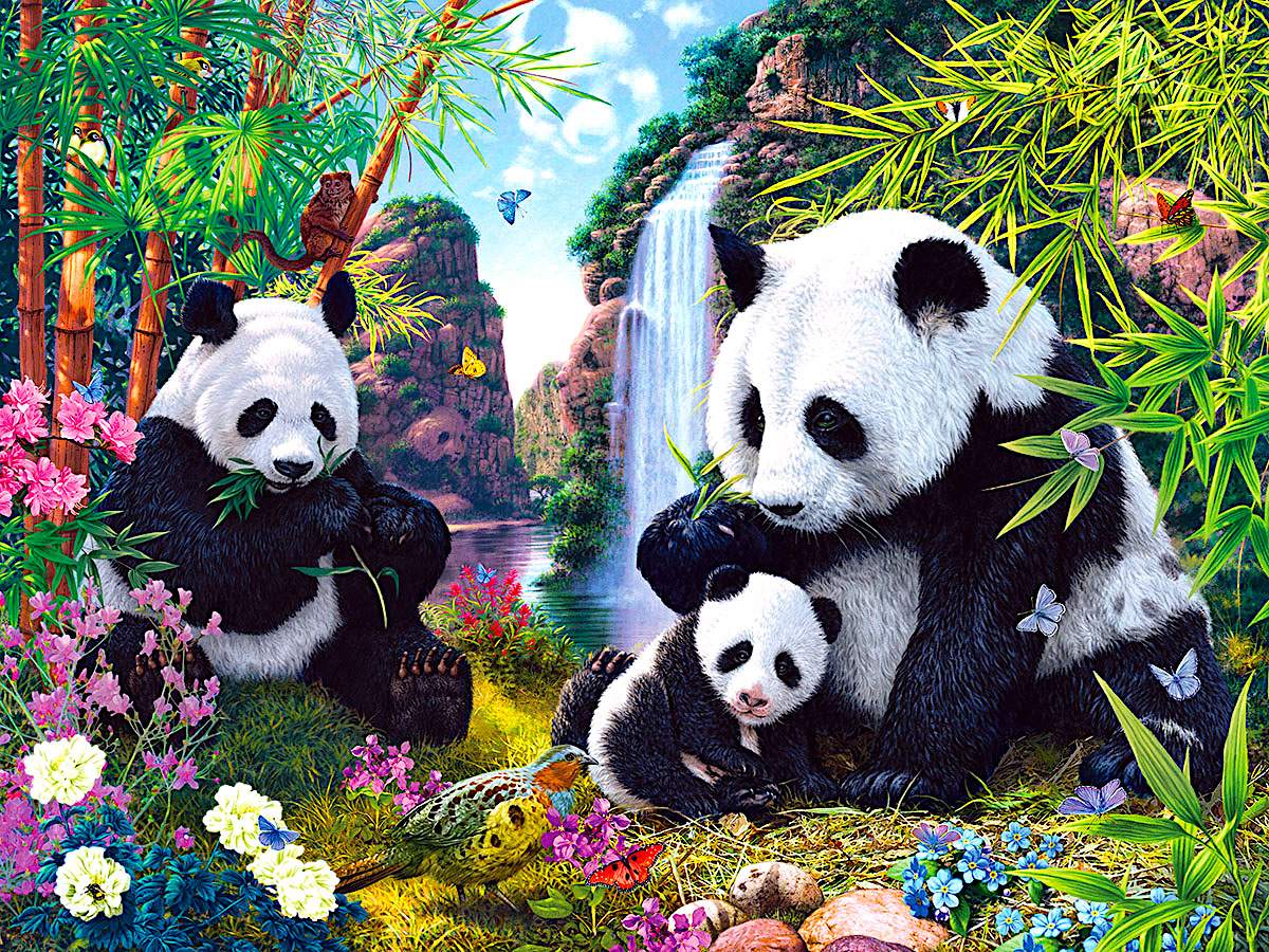 Solve Panda Bears jigsaw puzzle online with 130 pieces