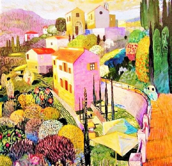 Solve COLOURFUL VILLAGE jigsaw puzzle online with 100 pieces