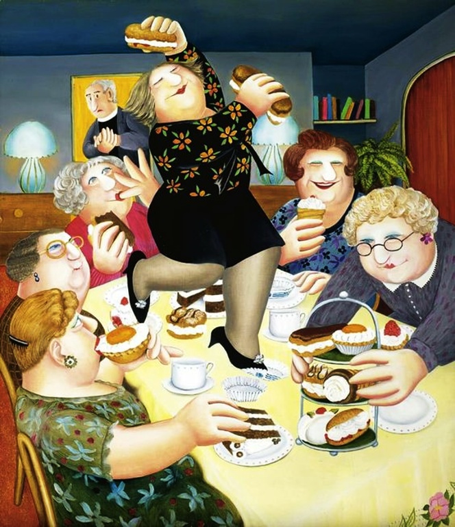 Solve Beryl Cook jigsaw puzzle online with 120 pieces