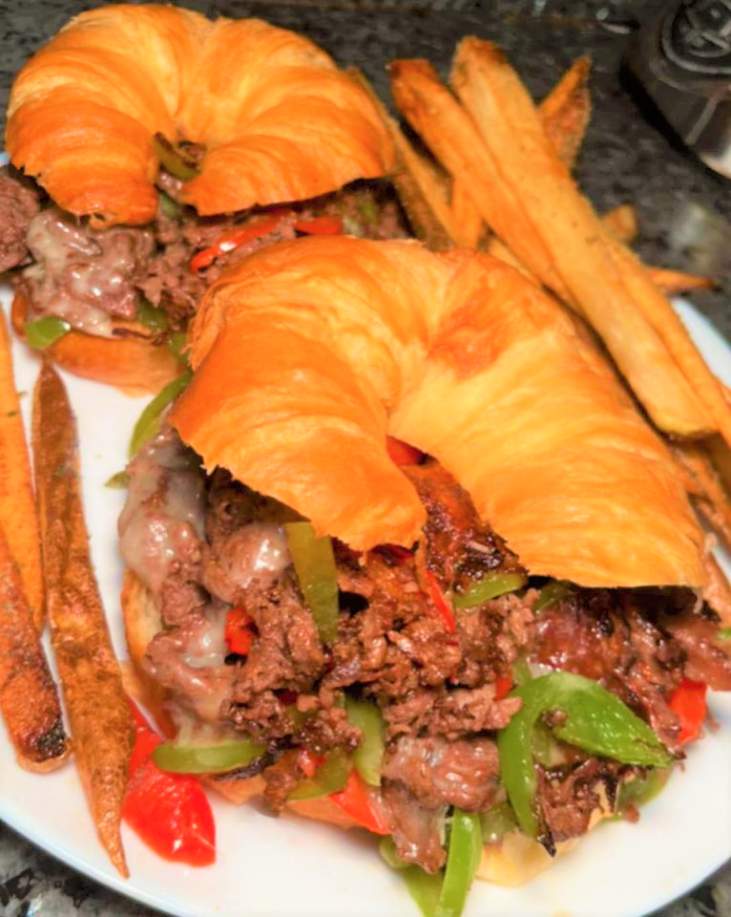 Solve Cheesesteak Croissants jigsaw puzzle online with 12 pieces